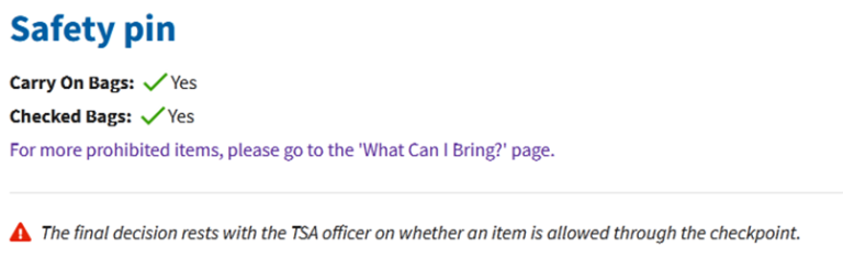 Can You Bring Safety Pins On a Plane? 2026