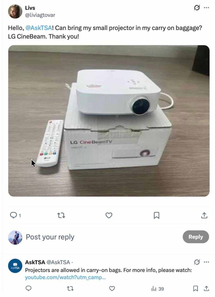 Can You Bring a Projector On a Plane? 2026