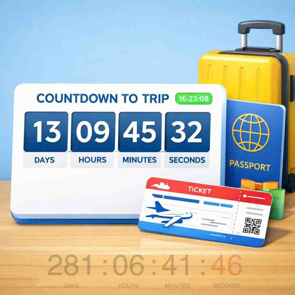 Trip Countdown Calculator (Offline), How Many Days Until Your Next ...